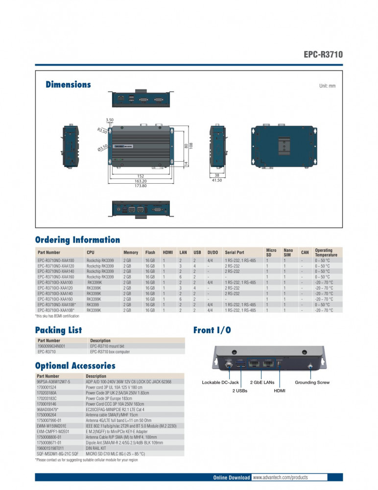 EPC-R3710 technical document page 2