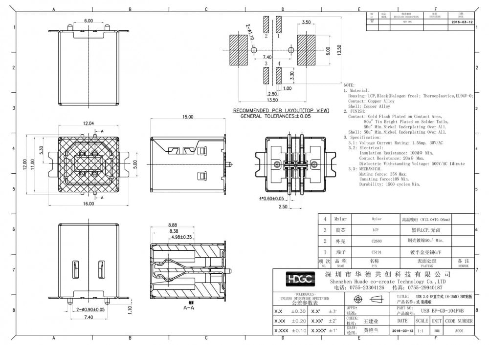 HDGC USB BF-GD-104PWB technical document