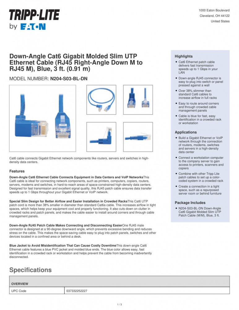 N204-S03-BL-DN technical document page 1