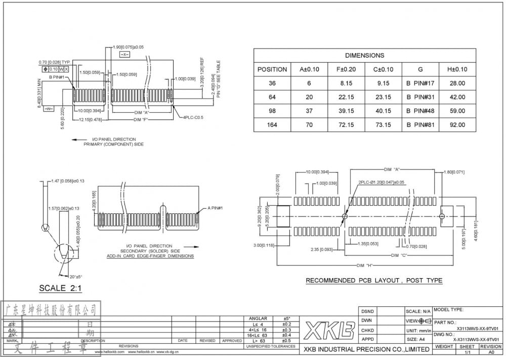 X3113WVS-164-9TV30 PCB layout drawing