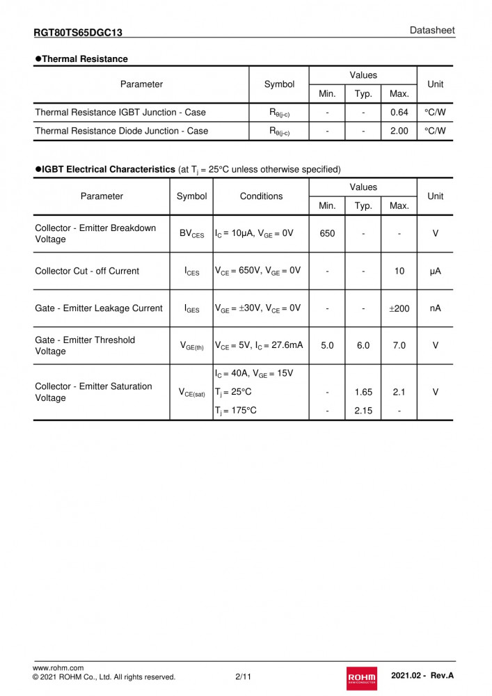 RGT80TS65DGC13 datasheet page 2