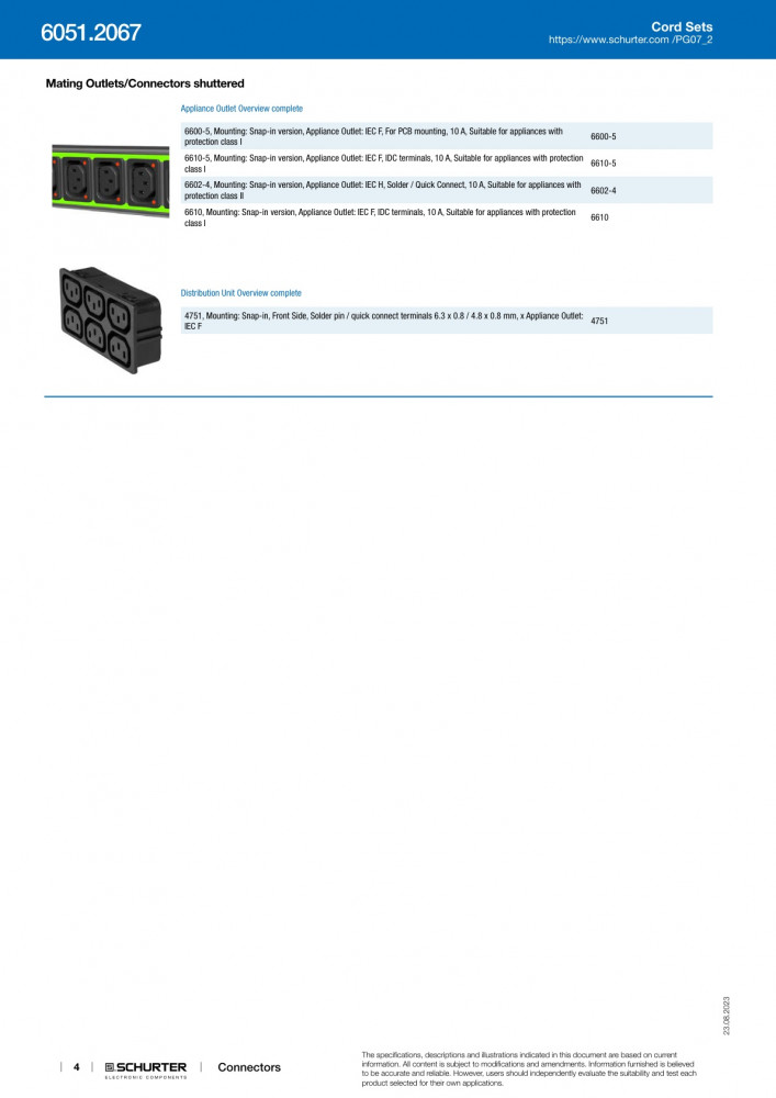 SCHURTER 6051.2067 technical document page 4
