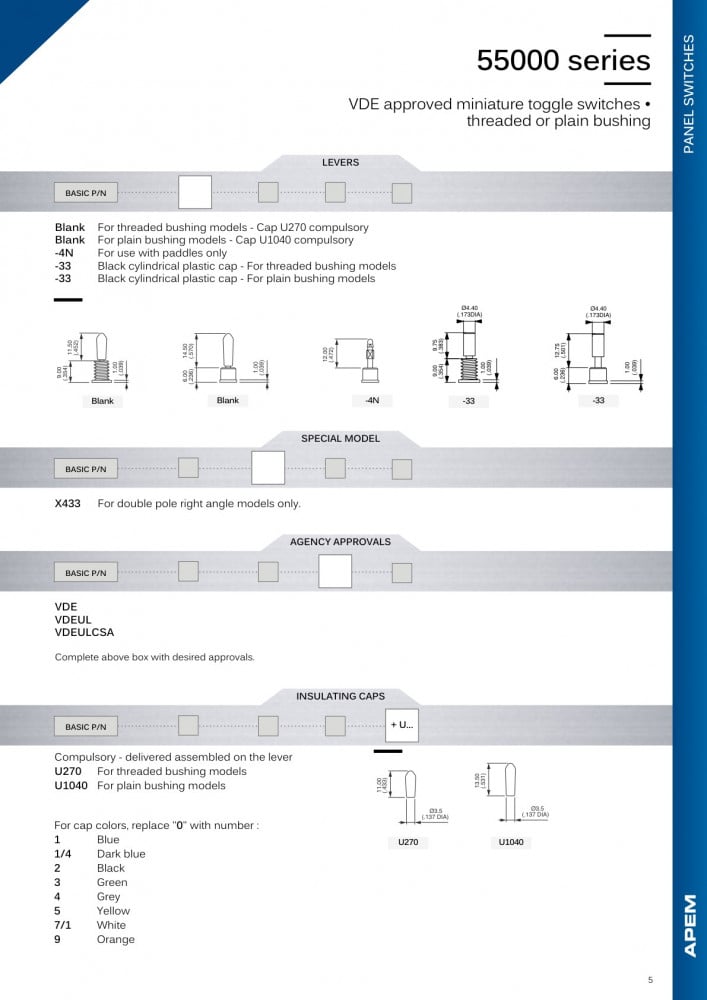 APEM 55000 series datasheet page 5