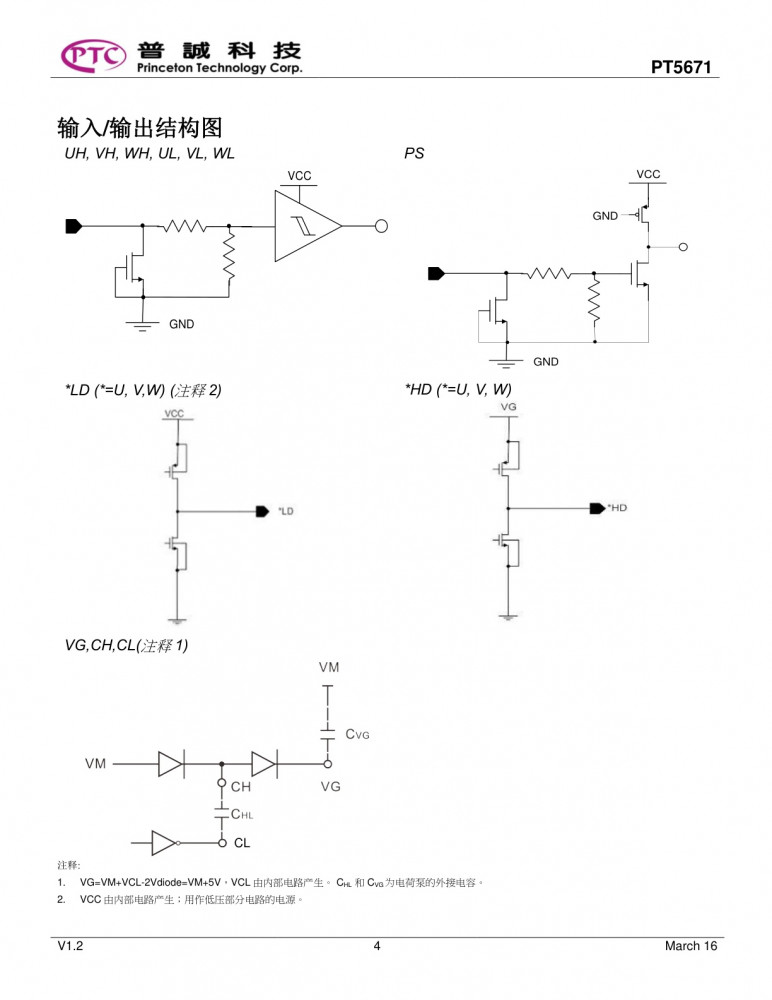 PT5671 datasheet page 4