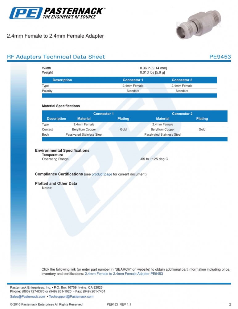 PE9453 technical document page 2