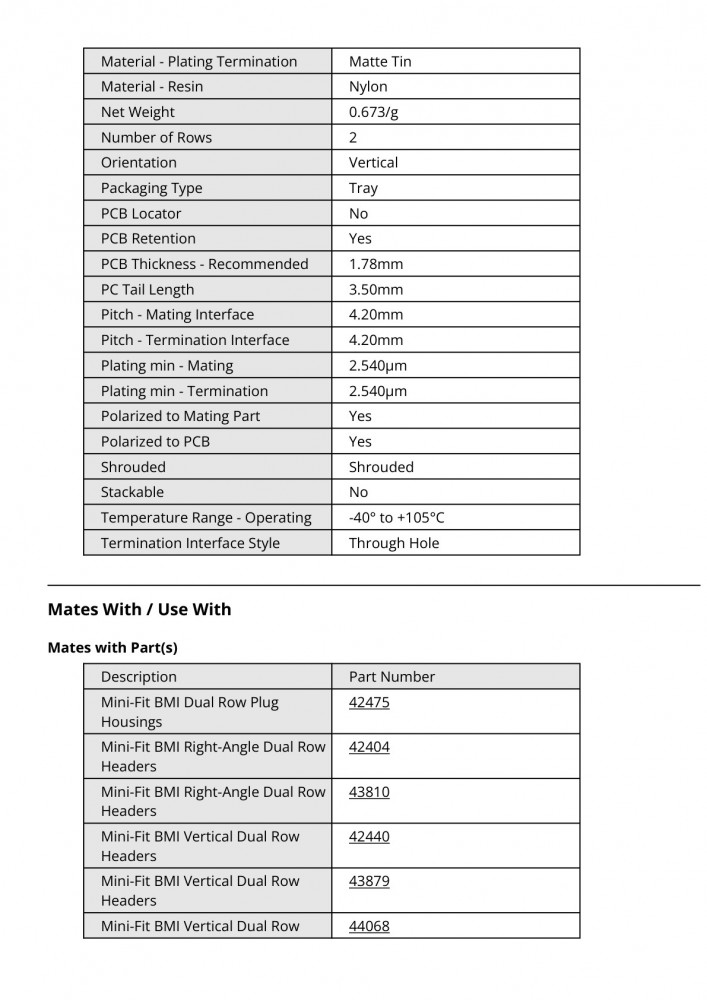 MOLEX MINI-FIT BMI document page 3