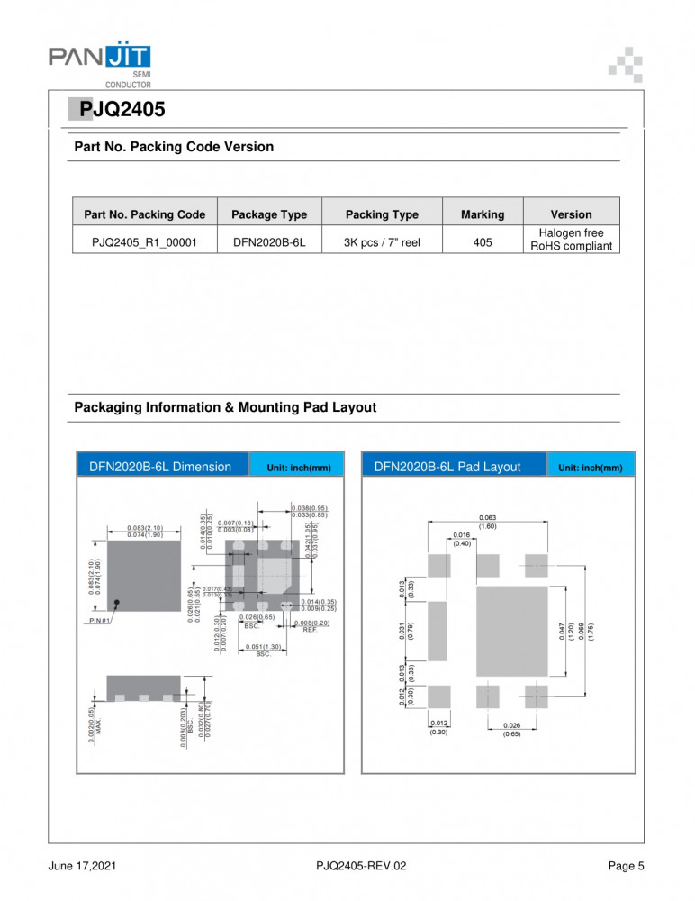 PJQ2405 datasheet page 5
