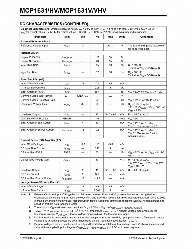 MCP1631 document page 6