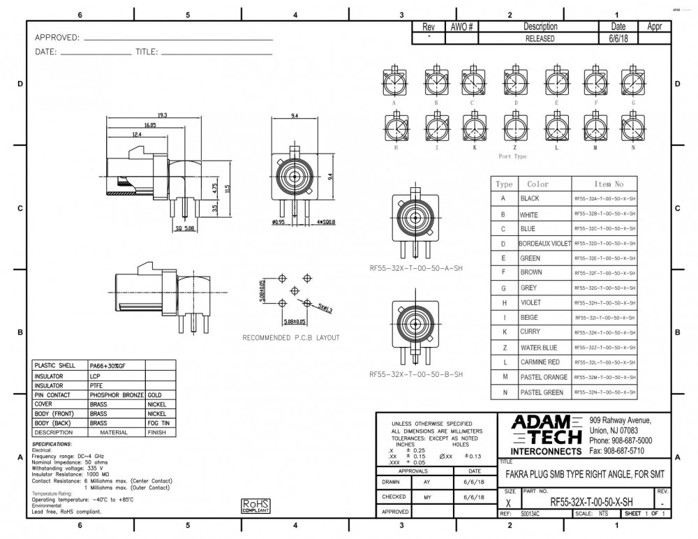 ADAM TECH RF55-32B-T-00-50-A-SH technical drawing preview