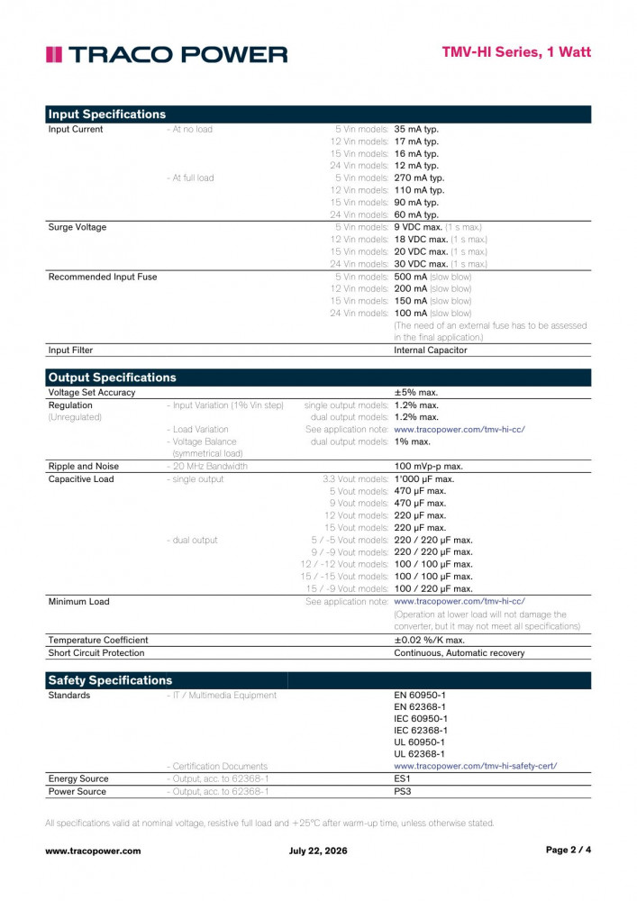 TMV-HI datasheet page 2