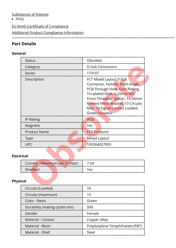 MOLEX 1731071800 technical drawing preview, page 2