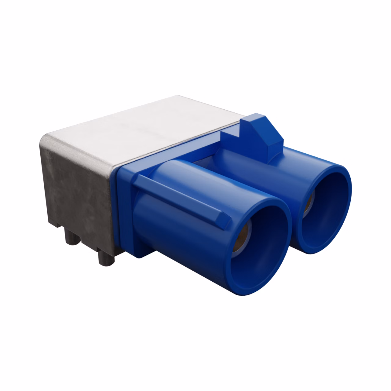 FAKRA Jack, Dual, Right-Angle, PCB Receptacle, Through Hole, Die Cast Body, Tin (Sn) Plated, Keying Code C, Blue, 50 Ohms for sale