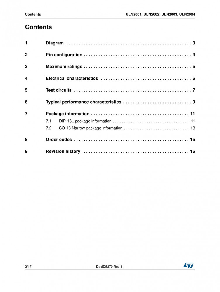 ULN2001A datasheet page 2