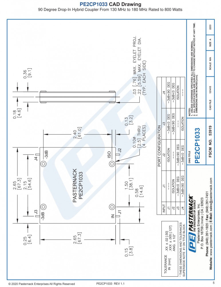 PE2CP1033 datasheet page 5