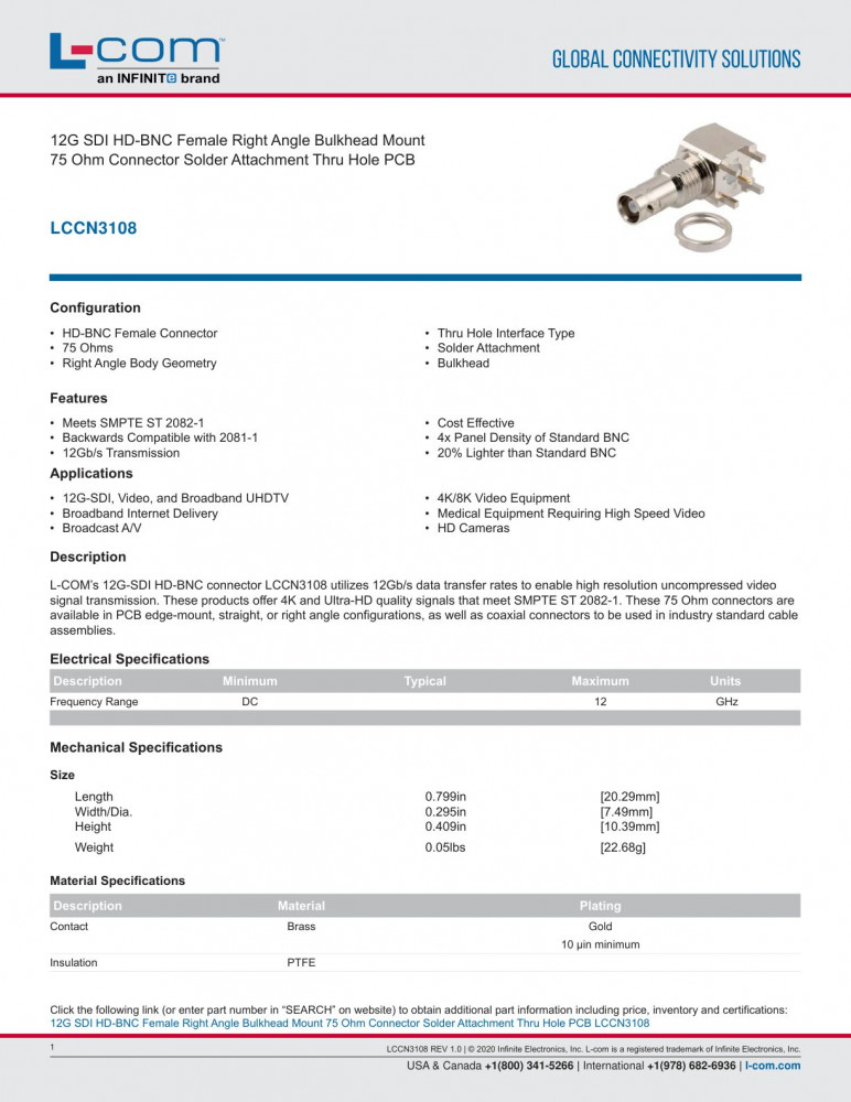 LCCN3108 product documentation page 1
