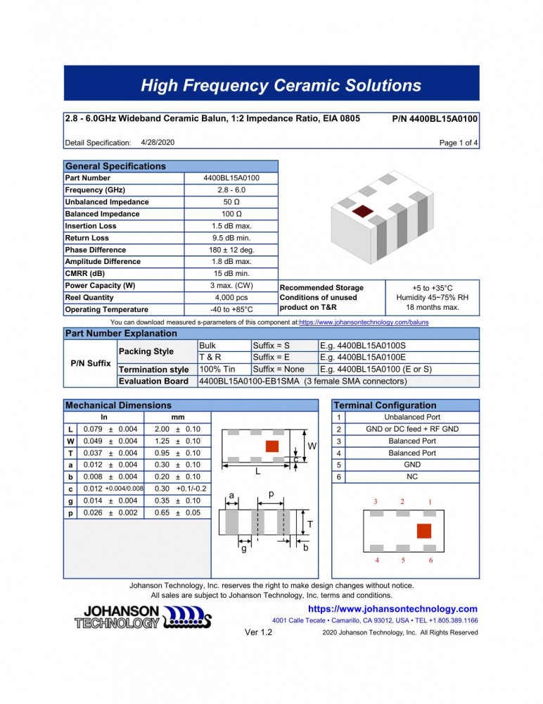 4400BL15A0100E datasheet page 1