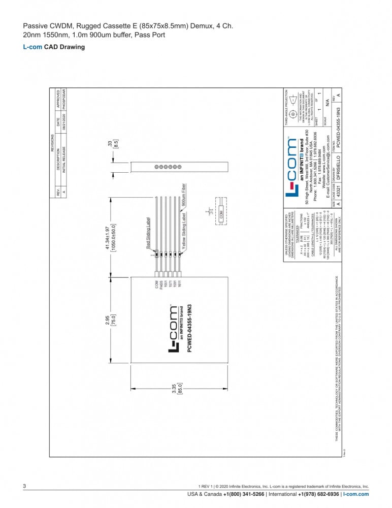 PCWED-04355-19N3 mechanical drawing