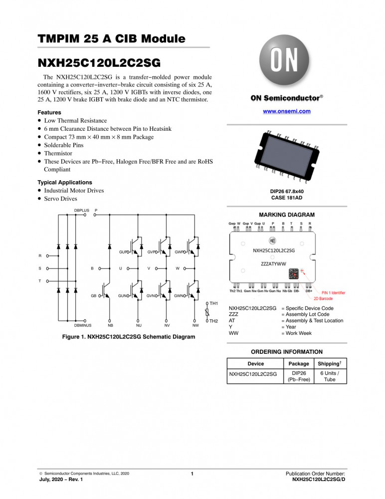 NXH25C120L2C2SG datasheet page 1