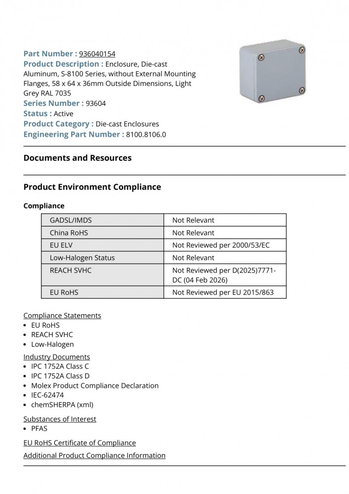 MOLEX 936040154 product document image 1