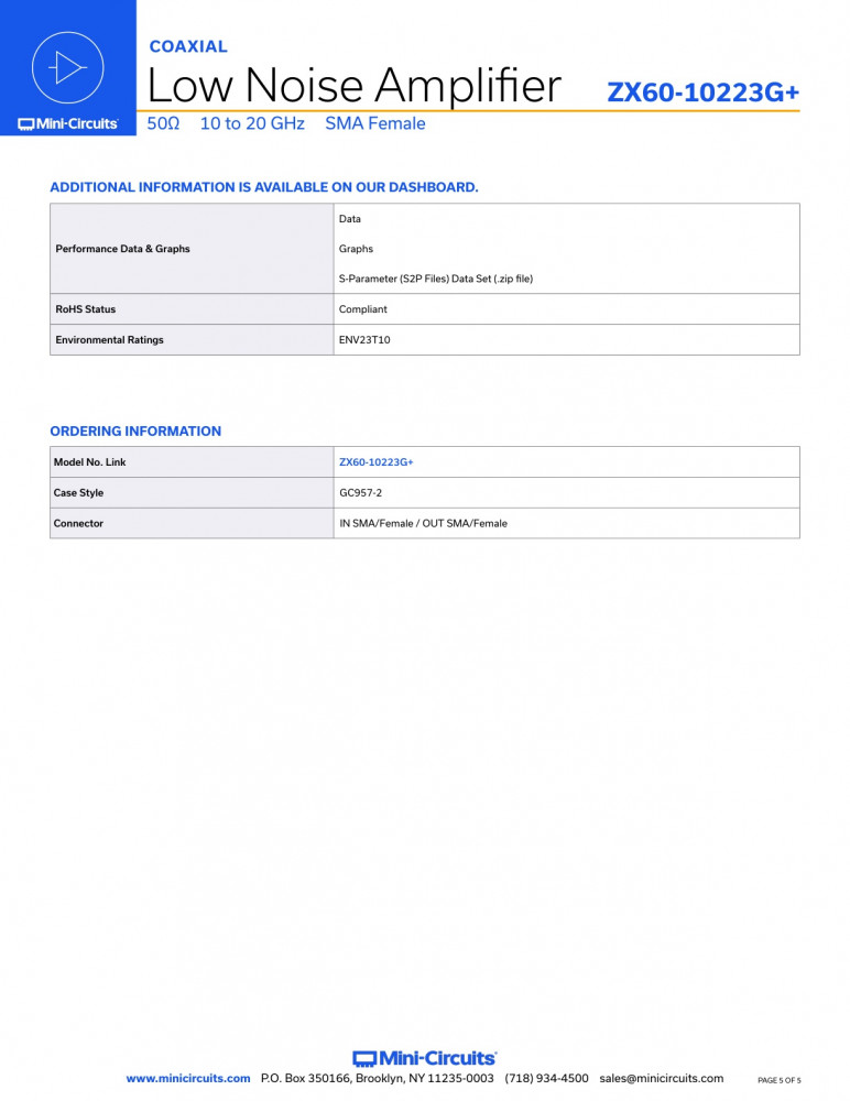 ZX60-10223G+ datasheet page 5