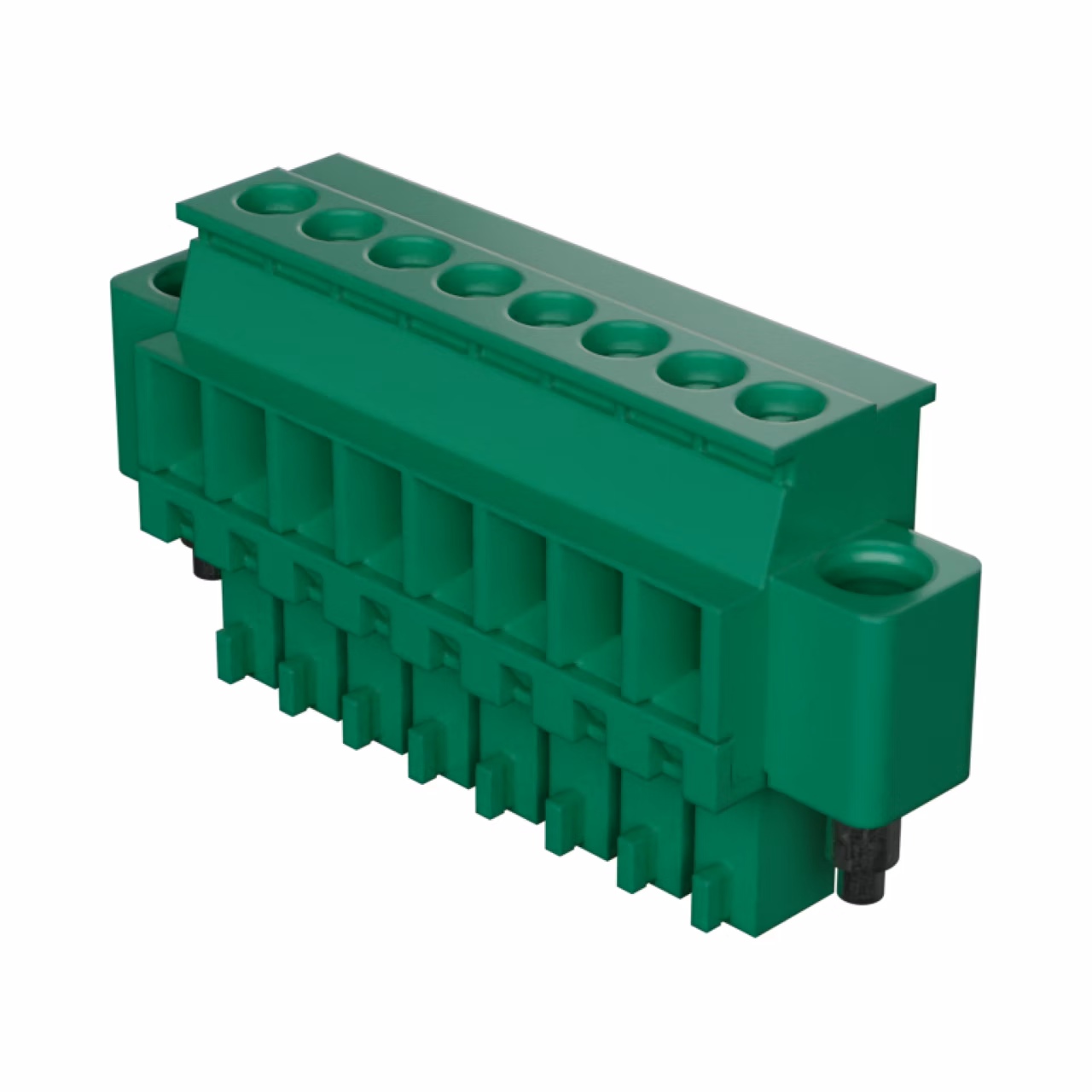 3.50mm Pitch Eurostyle Vertical Plug, with Retention Screws, Front Wire Entry, Green Housing, 8 Circuits for sale