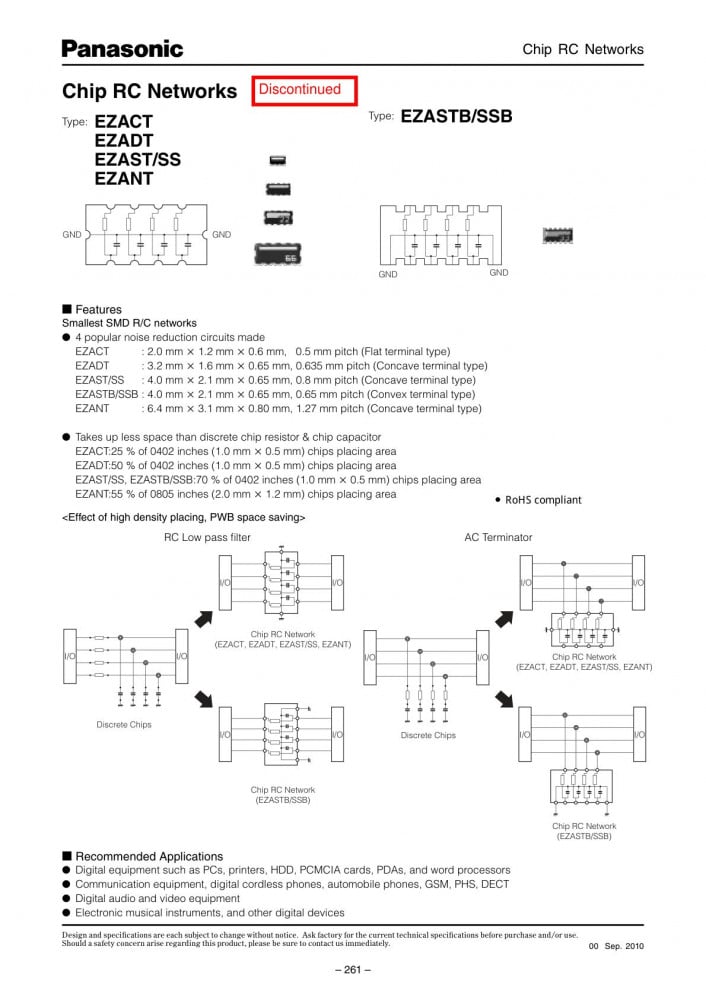 Panasonic EZADT datasheet page 1