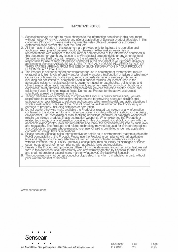Senseair S8 Commercial document page 8