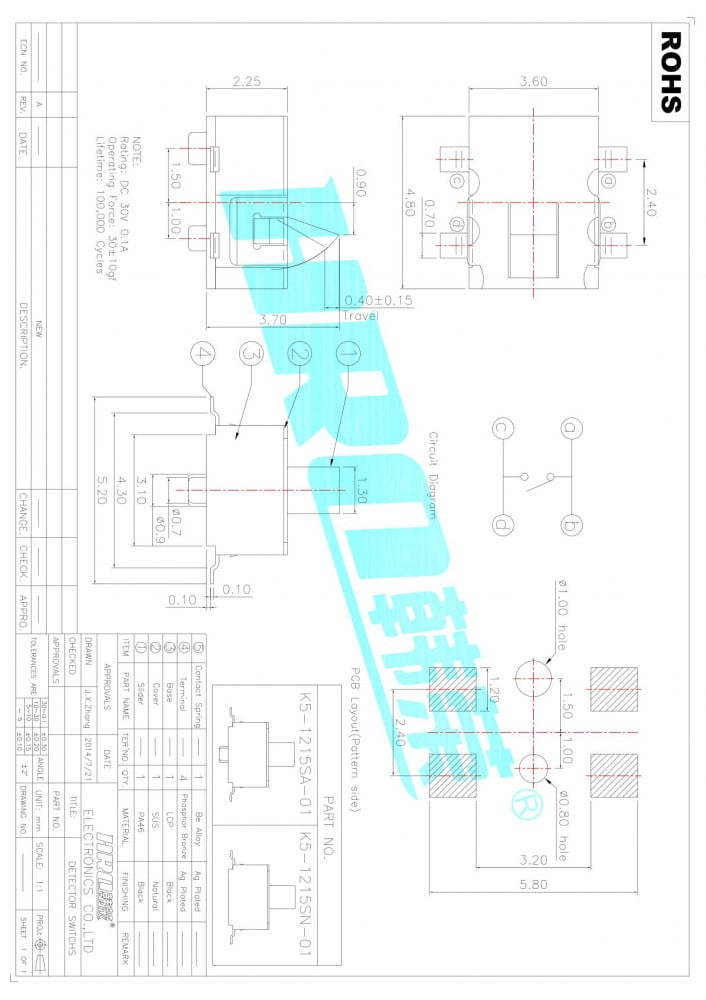 K5-1215SA-01 technical document preview