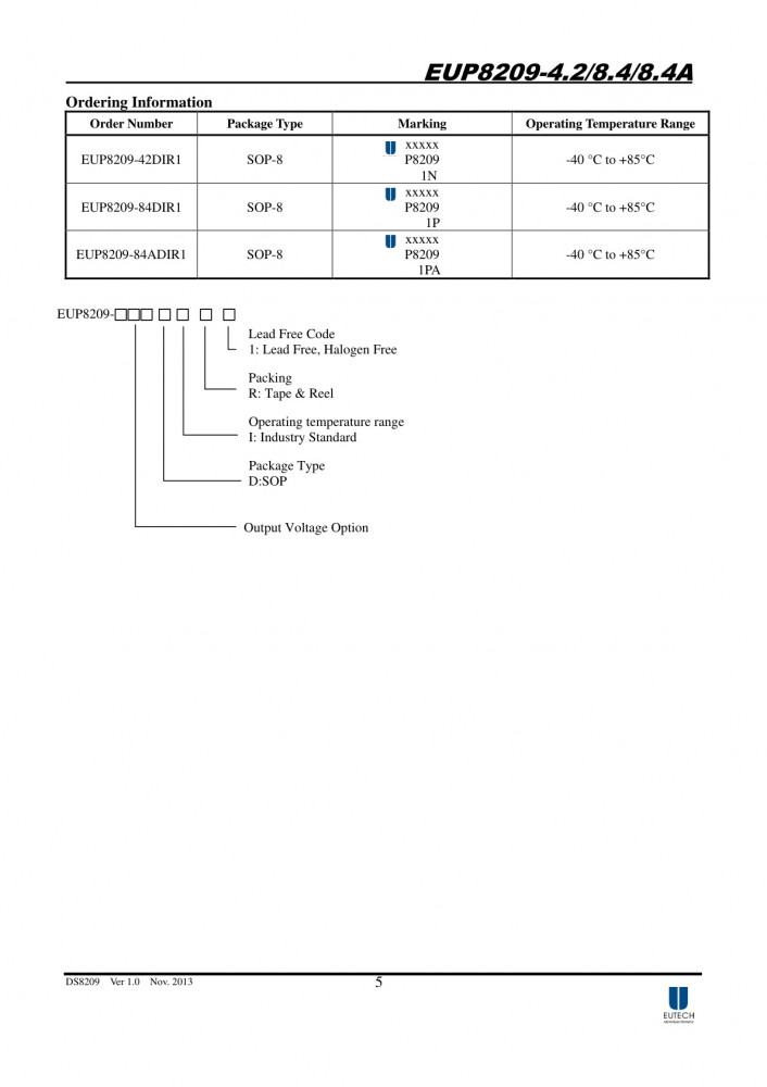 EUP8209 datasheet page 5