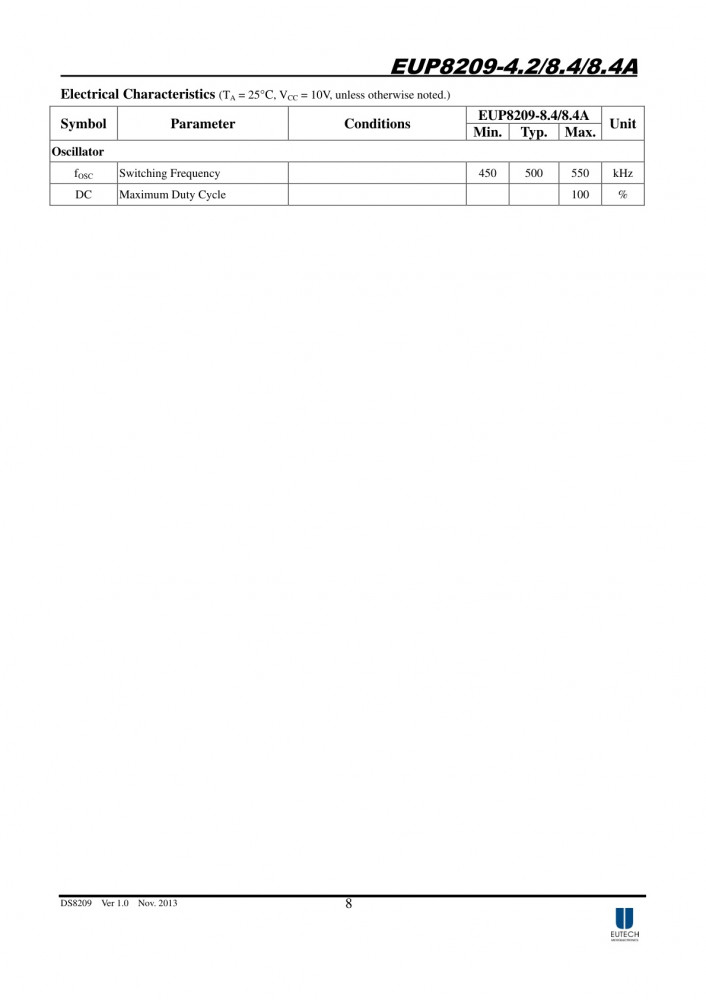 EUP8209 datasheet page 8
