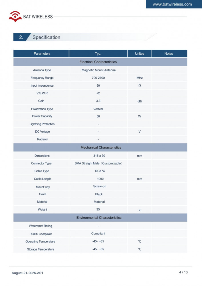 BW4GXWX285-10L1000J datasheet page 4