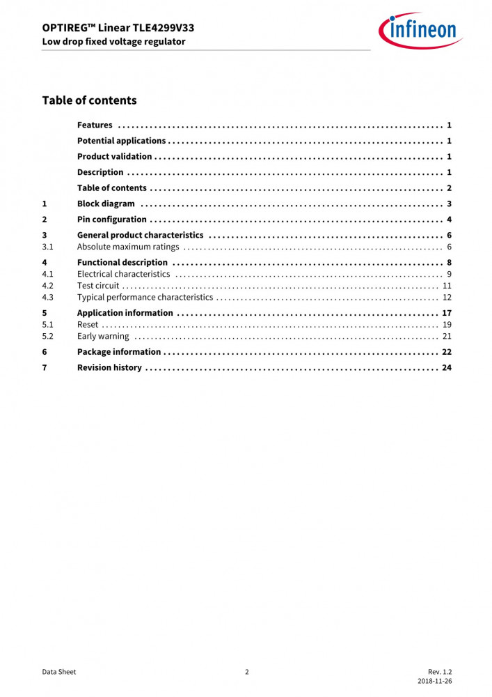 TLE4299G technical document page 2