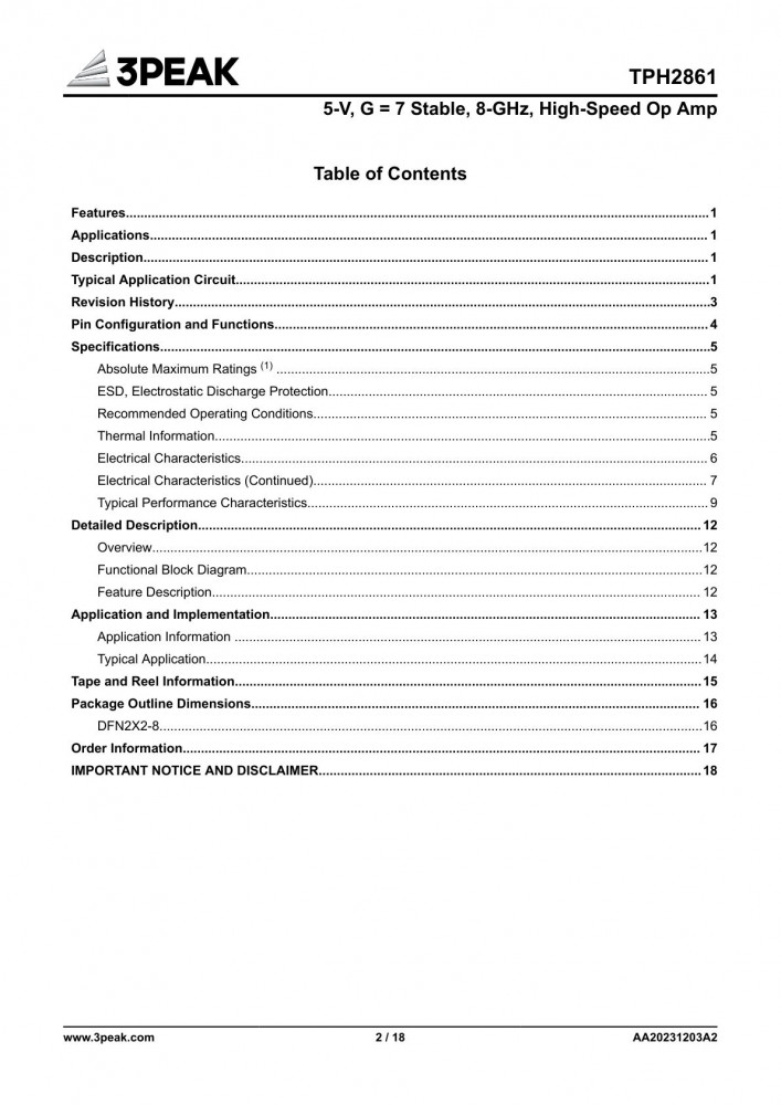 TPH2861 datasheet page 2