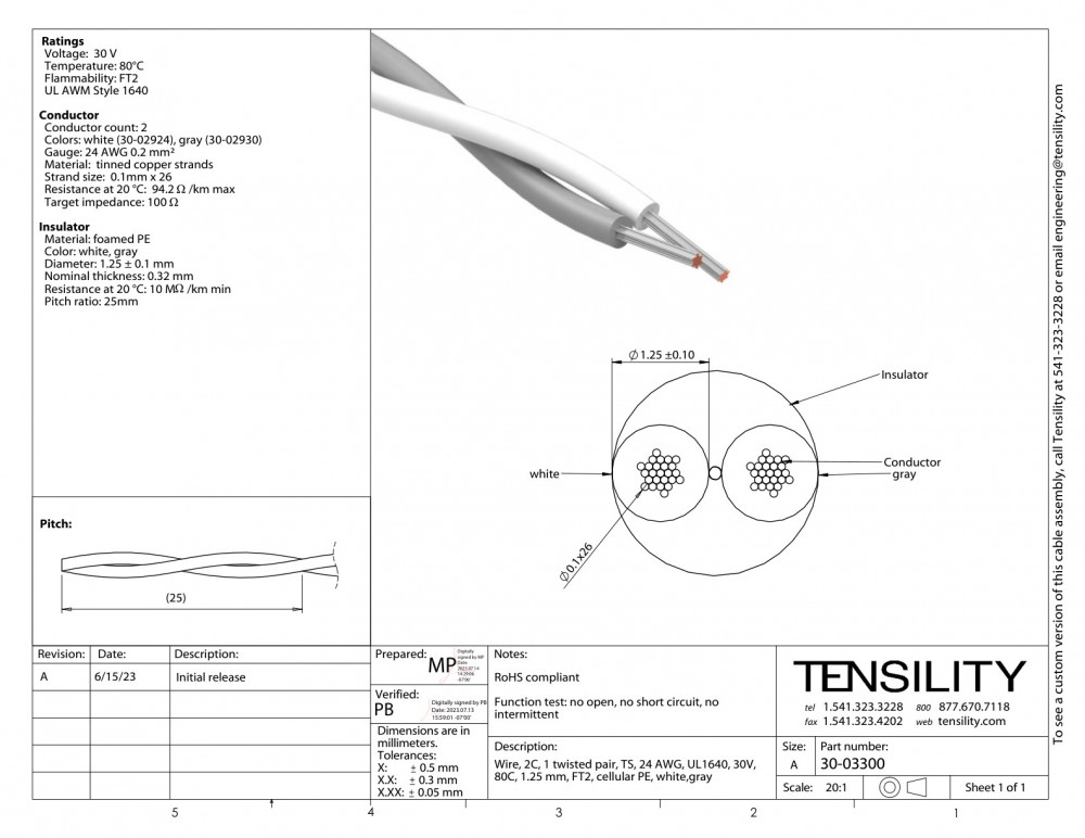 Tensility International 30-03300 product drawing