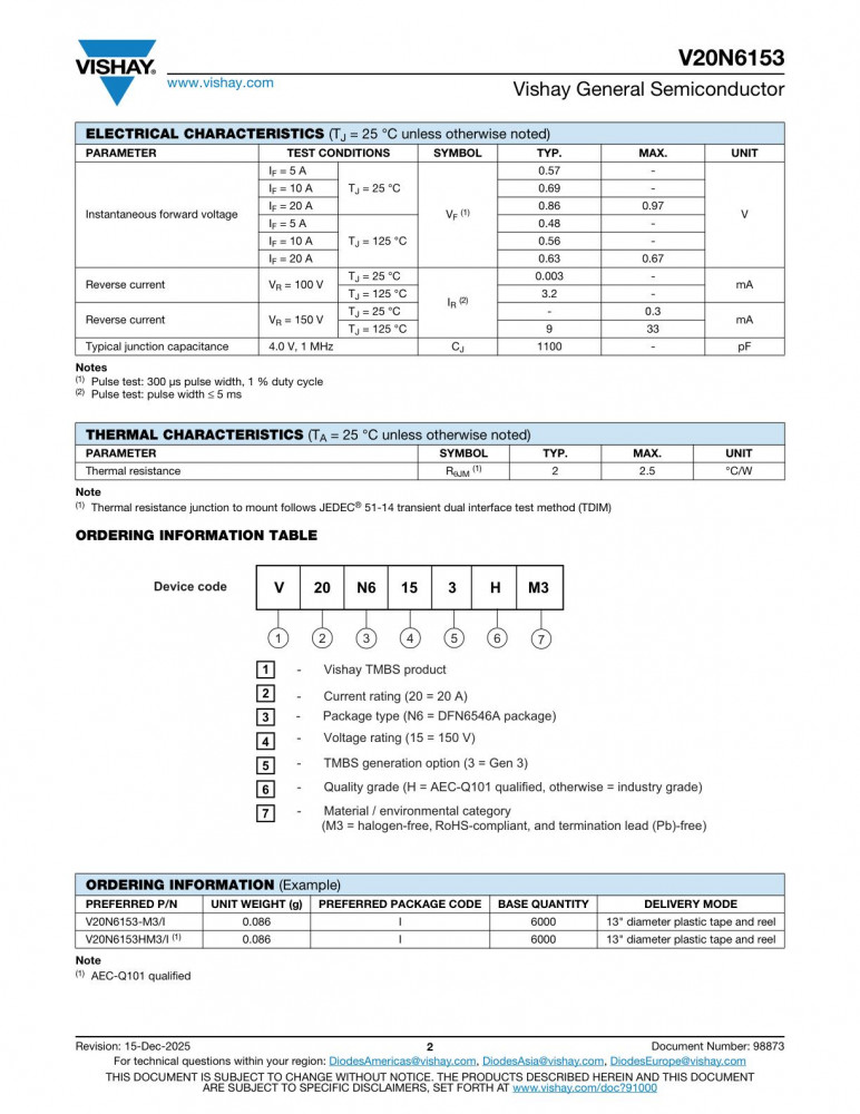 V20N6153 datasheet page 2