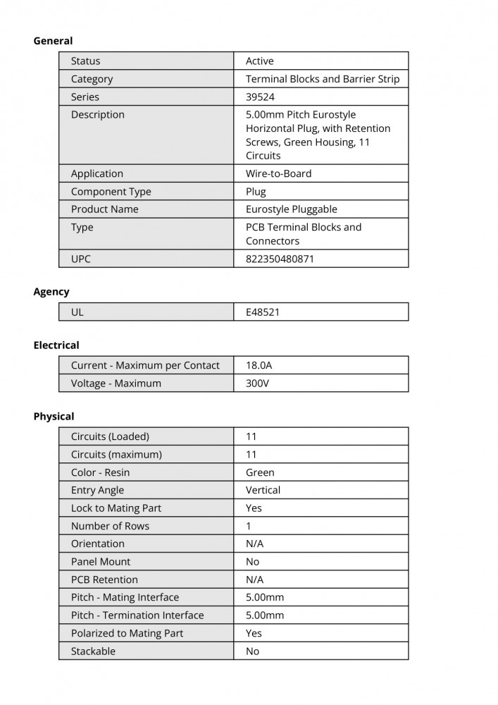 Technical document image 2 for MOLEX 395245011