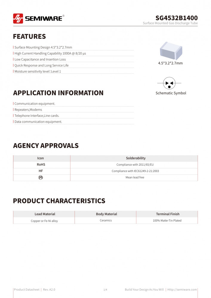SG4532B1400 technical document page 1