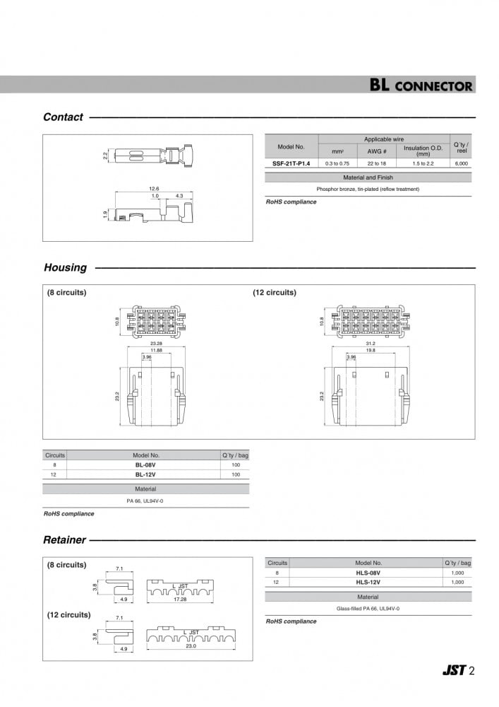 JST BL connector documentation page 2