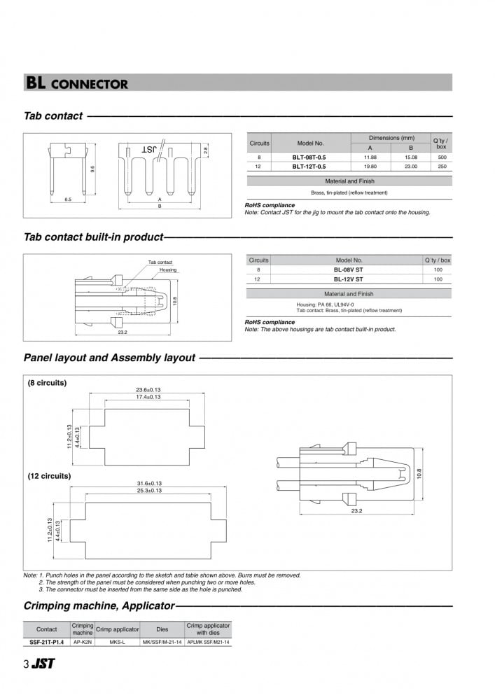 JST BL connector documentation page 3