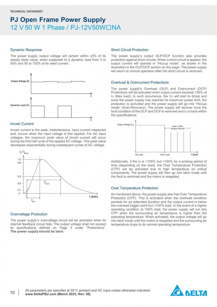 DELTA PJ-12V50WLNA datasheet page 10