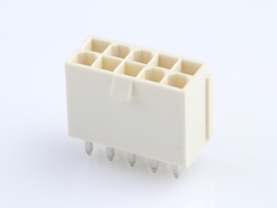 Mini-Fit Jr. Header, 4.20mm Pitch, Right Angle, without Flange, 6 Circuits, Matte Tin (Sn) Plating, Beige, Tape and Reel