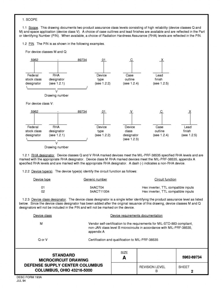 54ACT11004FK/B datasheet page 3