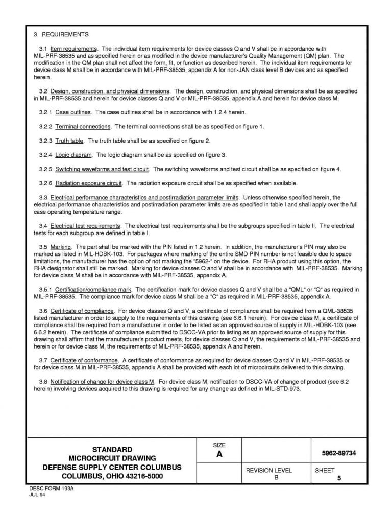 54ACT11004FK/B datasheet page 6