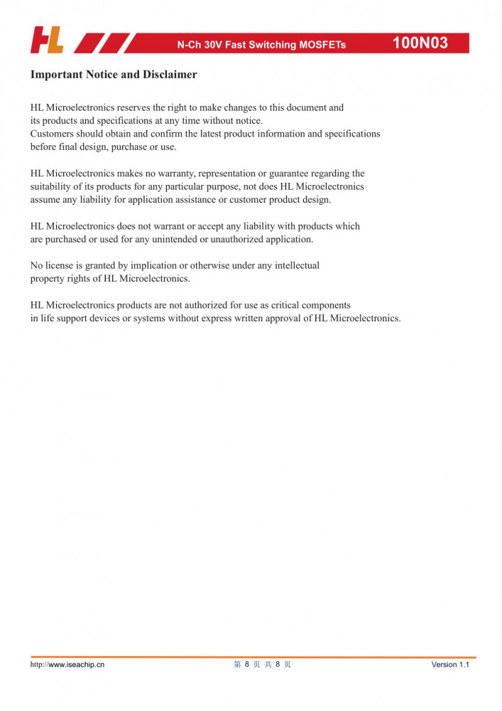 HL 100N03 datasheet page 8