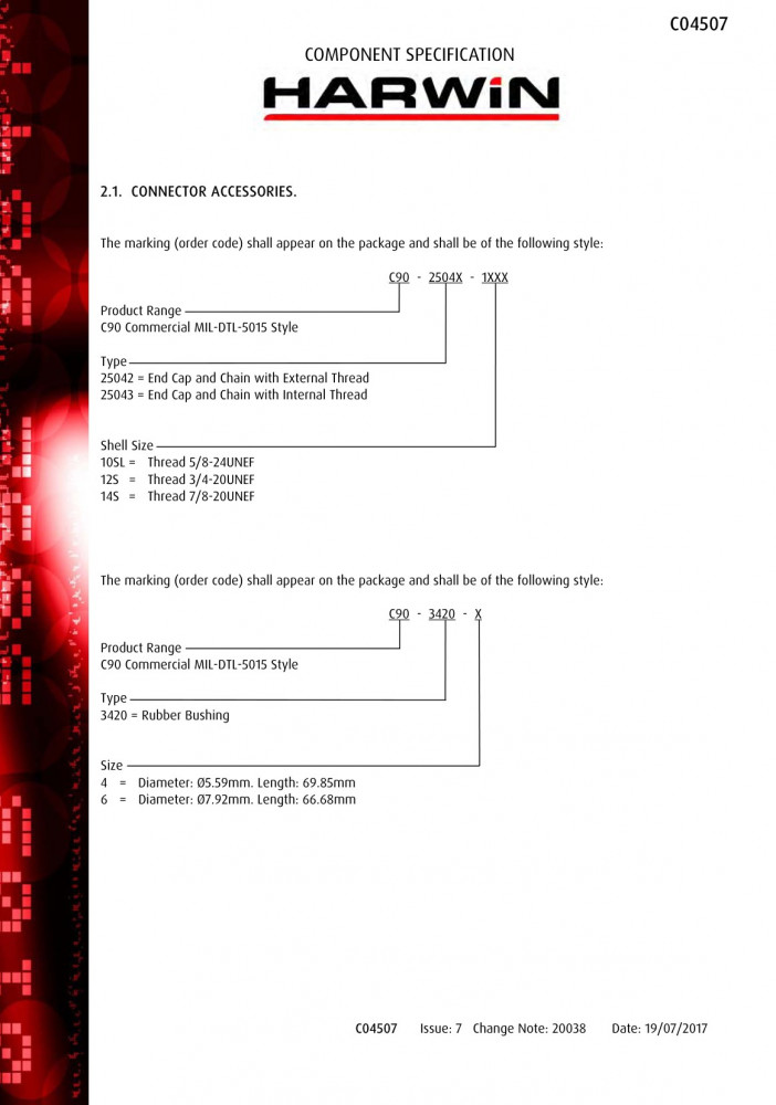 Harwin C90 specification page 3