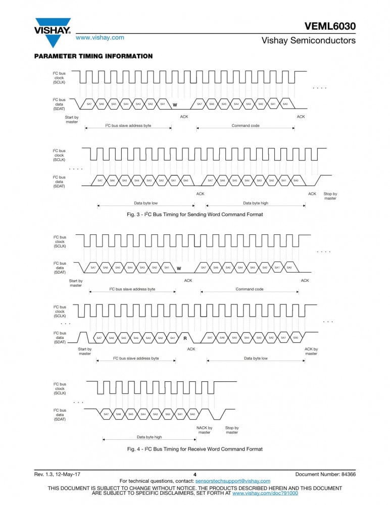 VEML6030 datasheet page 4