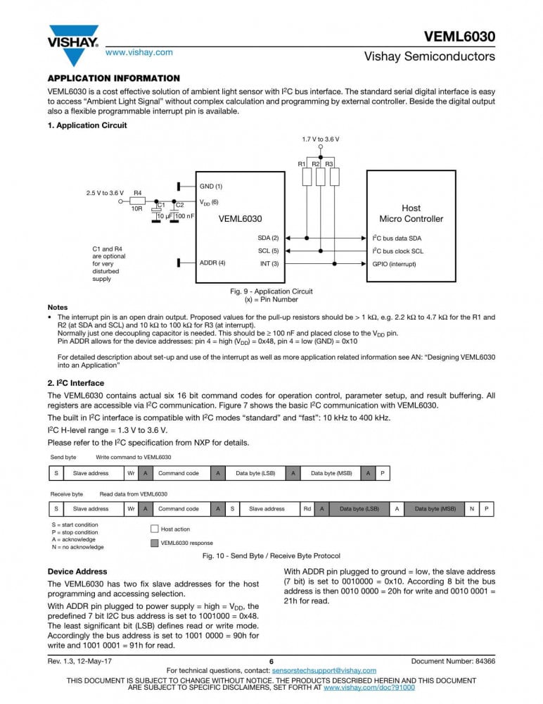 VEML6030 datasheet page 6