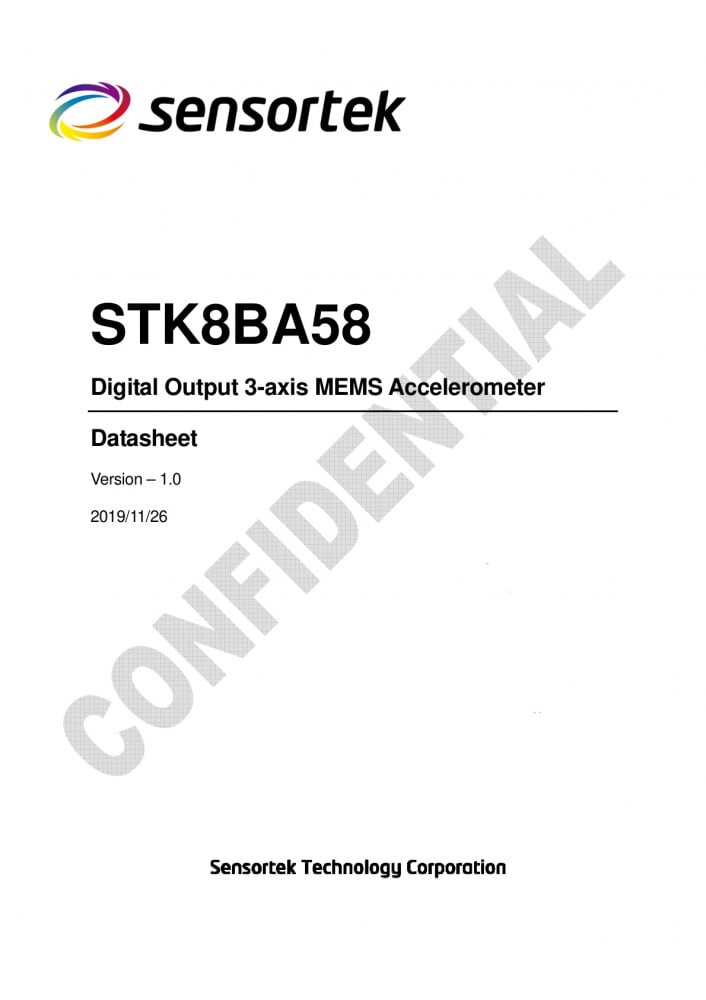 STK8BA58 datasheet page 1
