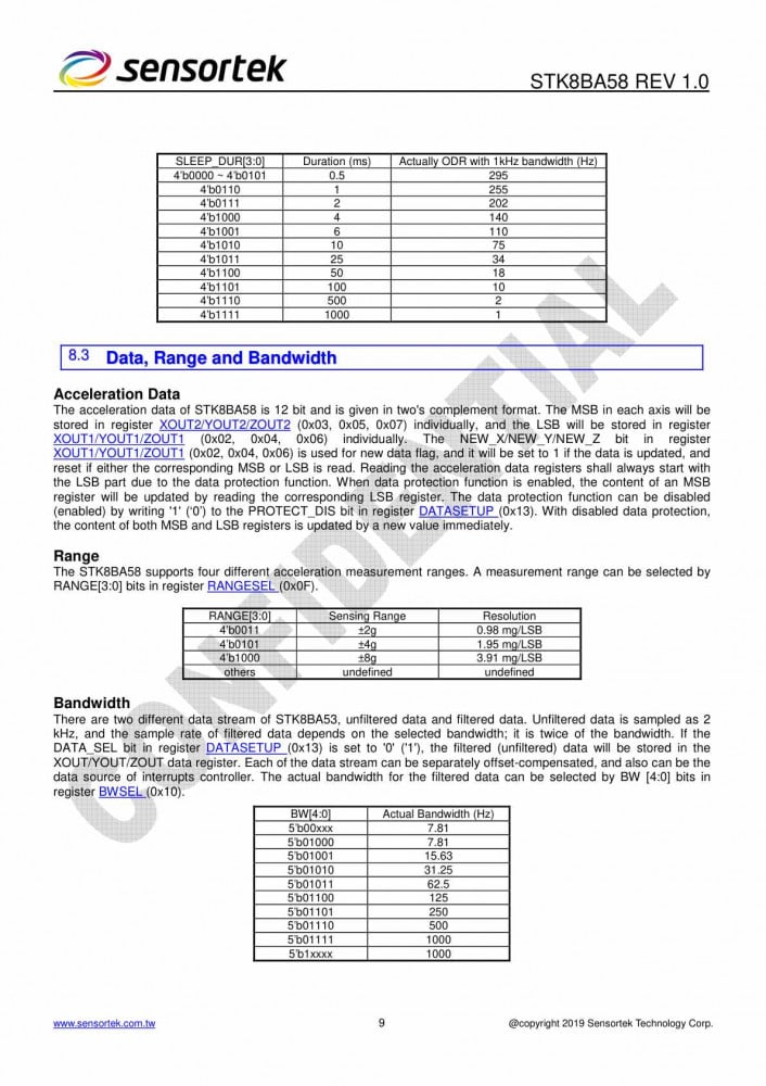STK8BA58 datasheet page 10