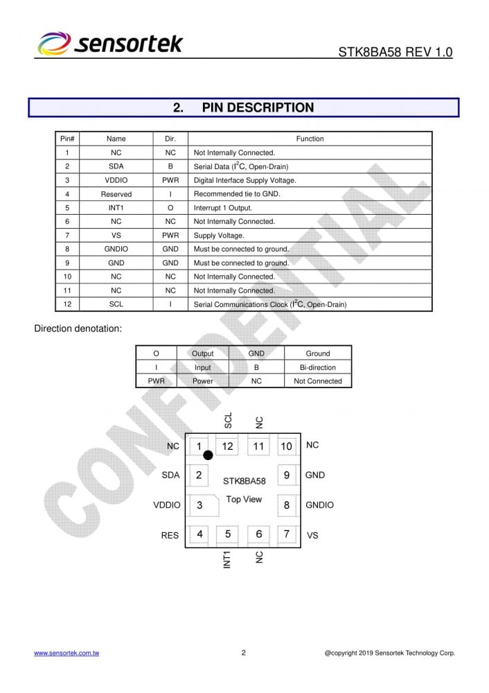 STK8BA58 datasheet page 3